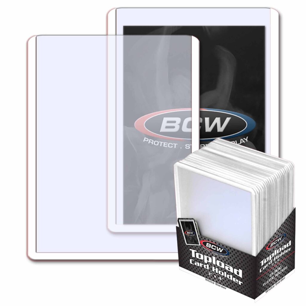 BCW 3x4 Topload Card Holder - White Border - Geek Culture