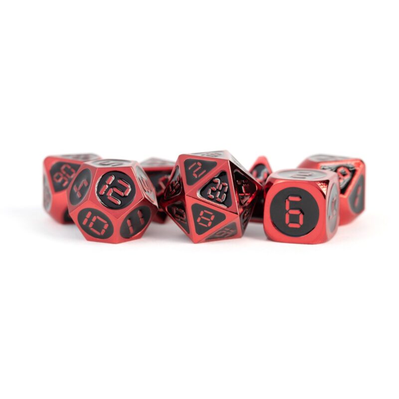 MDG - Metal Enamel Dice: Red with Black Enamel - Geek Culture