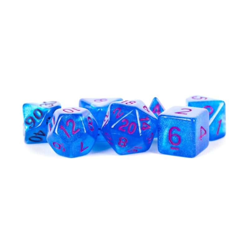 MDG - Acrylic Dice: Stardust- Blue w/ Purple Number - Geek Culture