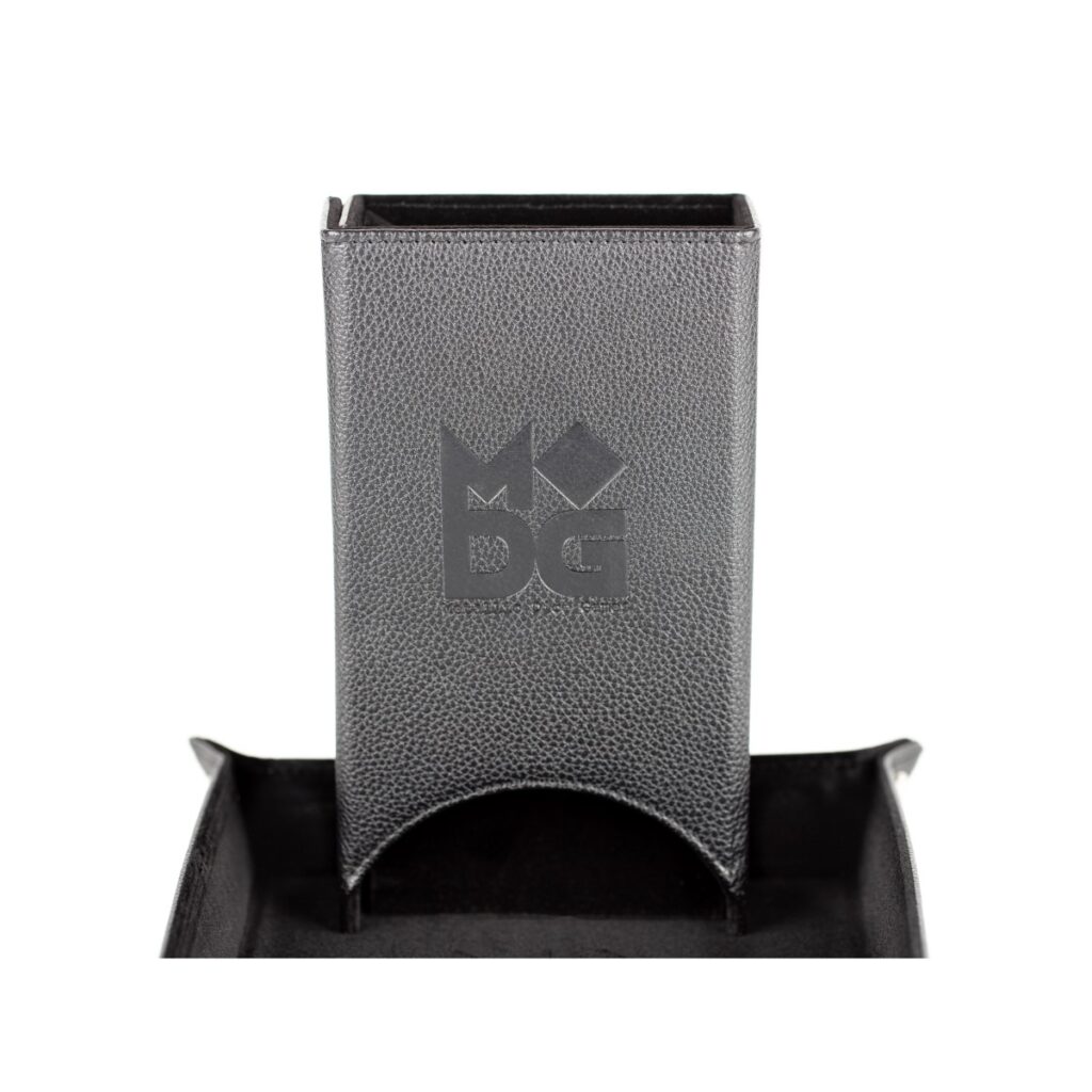 MDG - Fold Up Leather Dice Tower: Black - Geek Culture