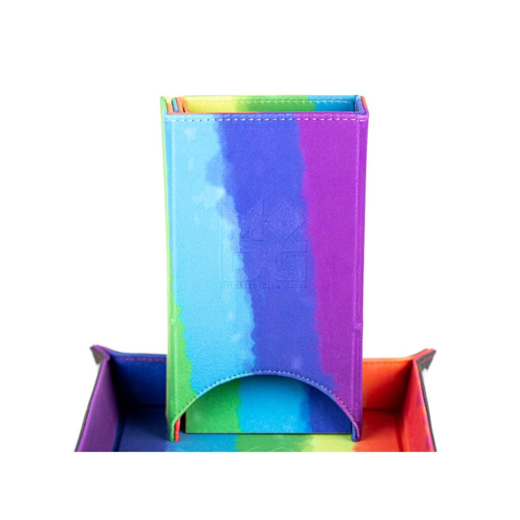 MDG - Fold Up Velvet Dice Tower: WaterColor Rainbow - Geek Culture