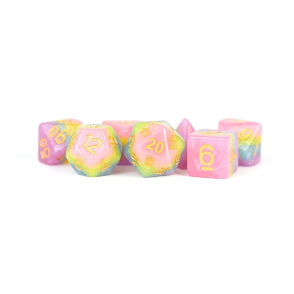 MDG - Resin Polyhedral Dice Set: Pastel Fairy - Geek Culture