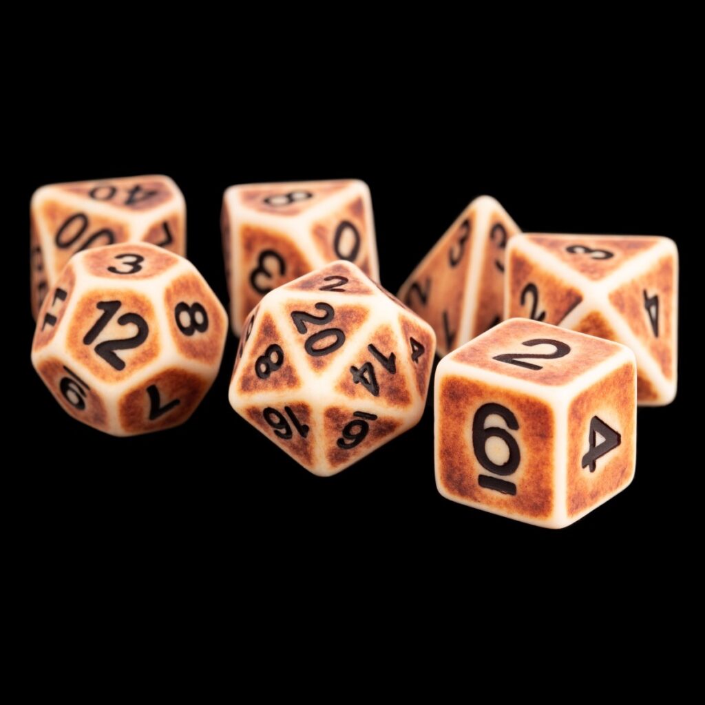 MDG - Resin Polyhedral Dice Set: Ancient Brown - Geek Culture