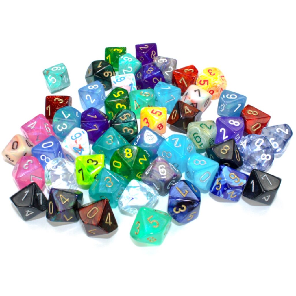 Chessex - Bag of 50 assorted Signature d10 Dice - Geek Culture